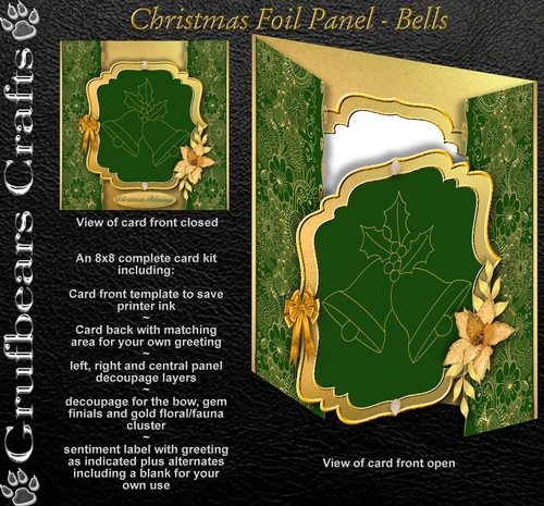 Christmas Foil Panel - Bells - CUP1013067_76873 | Craftsuprint
