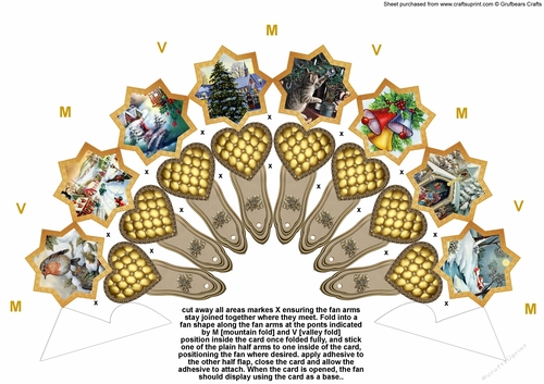 Christmas Scenes Star Shaped Fan Insert - CUP1014071_76873 | Craftsuprint
