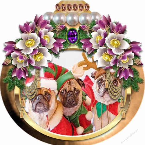 Glass Bauble N - A Pug Xmas - CUP801509_76873 | Craftsuprint