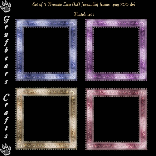 Brocade Lace Frames pastels set 1 - CUP926317_76873 | Craftsuprint