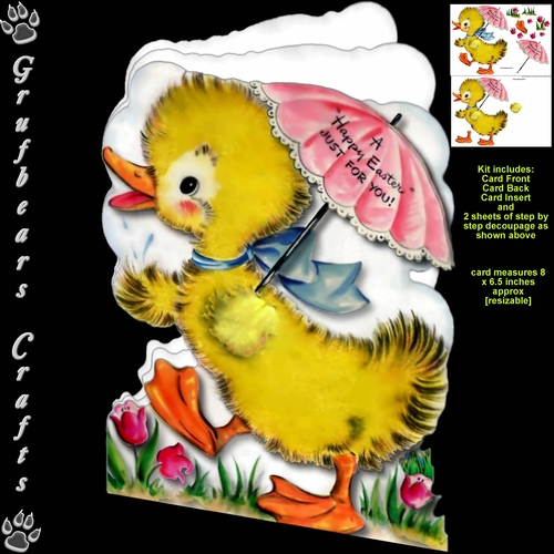 Easter Shaped Cards - Duck with Brolly - CUP944368_76873 | Craftsuprint