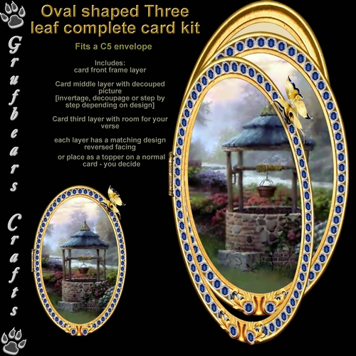 Oval three leaf card - Wishing Well - CUP954390_76873 | Craftsuprint