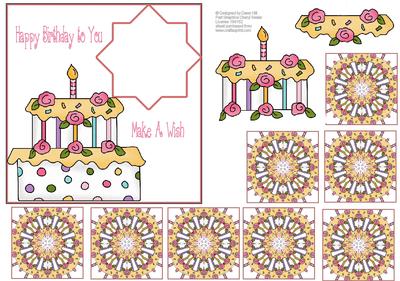 Happy Birthday Cake + Card Front + Tiles - CUP137387_351 | Craftsuprint