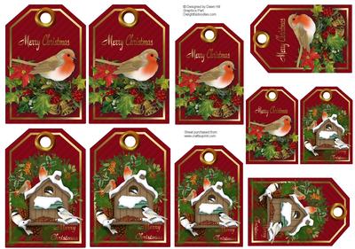 Christmas Robin Gift Tags - CUP163514_351 | Craftsuprint