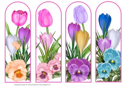 Spring Flower Bookmarks - CUP184031_351 | Craftsuprint