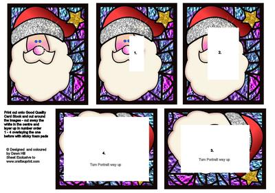 Stained Glass Santa - Inverted Pyramid - CUP222851_351 | Craftsuprint