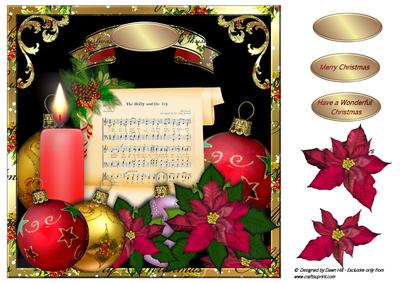 8 x 8" Card Topper - Holly & the Ivy - CUP488089_351 | Craftsuprint