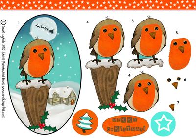 Cute Robin Decoupage Sheet - CUP145632_890 | Craftsuprint