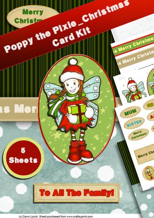 Poppy Pixie_christmas Card Kit - CUP271015_890 | Craftsuprint