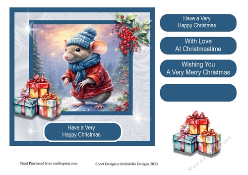 Snowy Mouse Christmas - CUP1261653_1459 | Craftsuprint