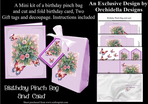 Birthday Pinch Bag and Card - CUP1331547_1459 | Craftsuprint