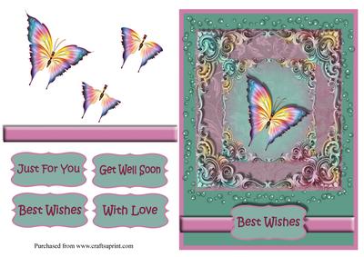 Beautiful Butterfly Framed Card Front - CUP292243_1459 | Craftsuprint