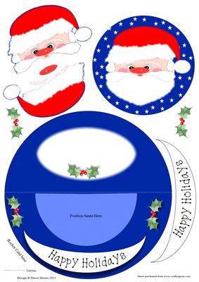 Santa Rocking Card Happy Holidays - CUP642252_1459 | Craftsuprint