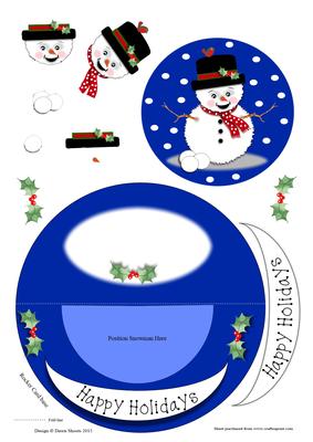 Snowman Rocking Card Happy Holidays - CUP642255_1459 | Craftsuprint