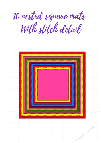 10 nested square mats with stitched detail - CUP1032385_104105 ...