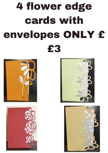 4 flower edge cards including envelopes. ONLY £3 - CUP1087738_104105 ...