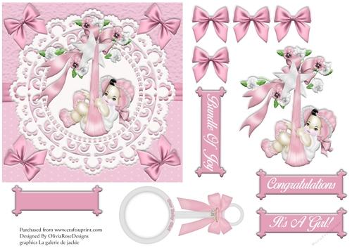 Baby Girl Quick Card #1 - CUP1099162_104105 | Craftsuprint