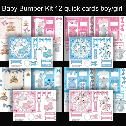 Baby Bumper Kit 12 Card fronts for Boys and Girls - CUP1105088_104105 ...