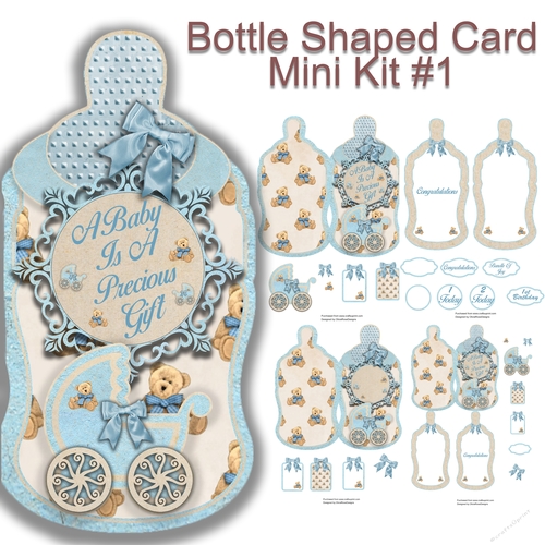 Bottle Shaped Mini Card Kit #1 - CUP1110327_104105 | Craftsuprint