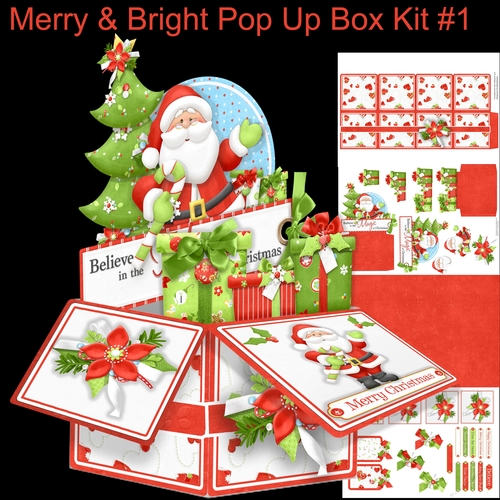 Merry & Bright Pop Up Box Kit #1 - CUP1116414_104105 | Craftsuprint