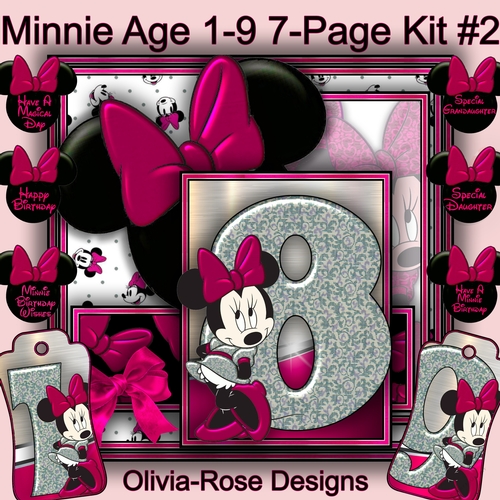 Minnie Mouse Age 1-9 8-Page Kit #2 TOPPER JUST MINNIE NOW INCLUDED ...