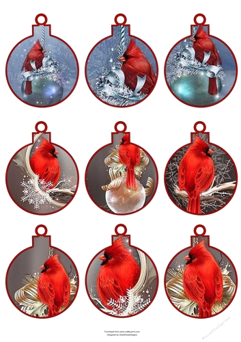 Luxury Christmas Gift Tag Baubles #2 - CUP1165053_104105 | Craftsuprint