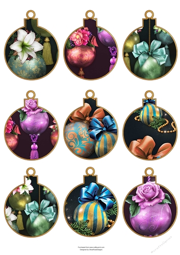 Luxury Christmas Gift Tag Baubles #6 - CUP1165057_104105 | Craftsuprint