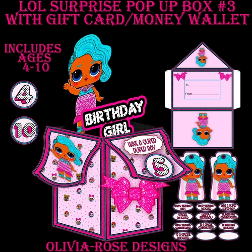 LOL Surprise Pop Up Box #3 - CUP1169857_104105 | Craftsuprint