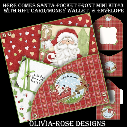 Here Comes Santa Pocket Front Mini Kit#3 - CUP1175856_104105 | Craftsuprint