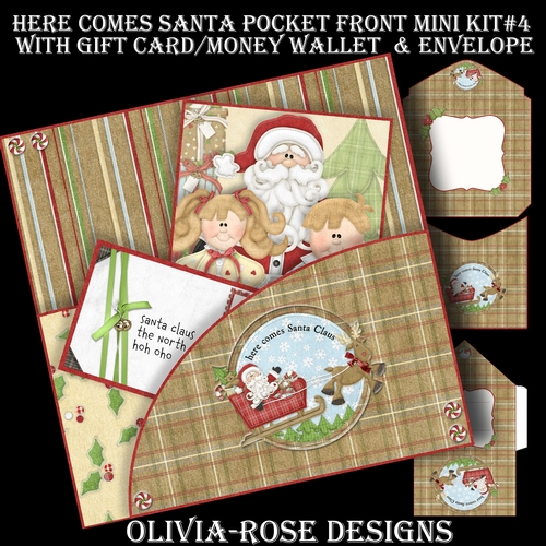 Here Comes Santa Pocket Front Mini Kit#4 - CUP1175857_104105 | Craftsuprint