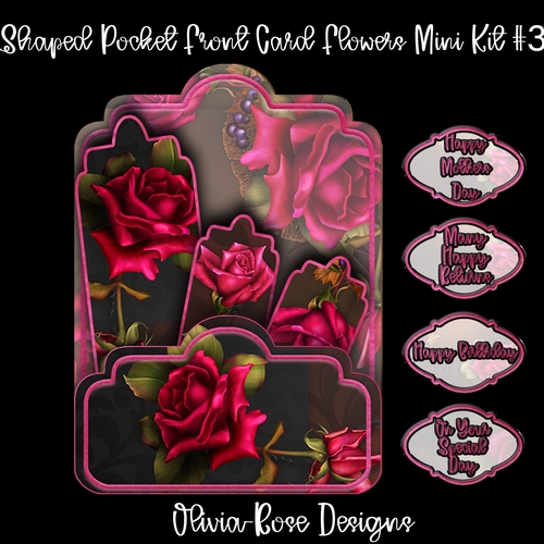 Shaped Pocket Front Card Flowers Mini Kit #3 - CUP1191630_104105 ...