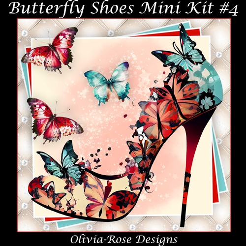 Butterfly Shoes Mini Kit #4 **INCLUDES A CARD FRONT WITH JUST THE SHOE ...