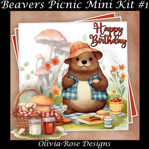 Beavers Picnic Mini Kit #1 **Includes card front with no text or ...