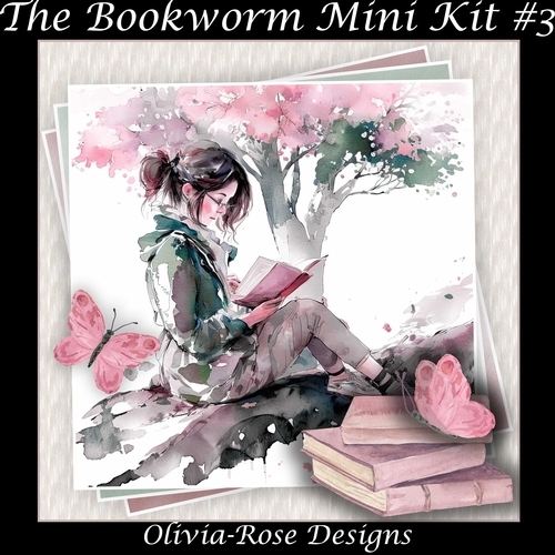 The Bookworm Mini Kit #3 **Includes card front with no decoupage ...