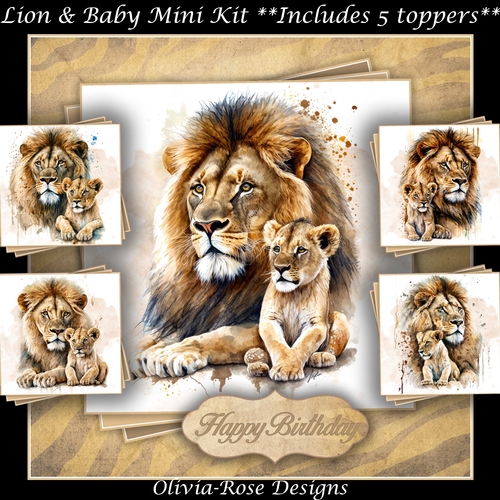 Lion & Baby Mini Kit - CUP1215021_104105 | Craftsuprint