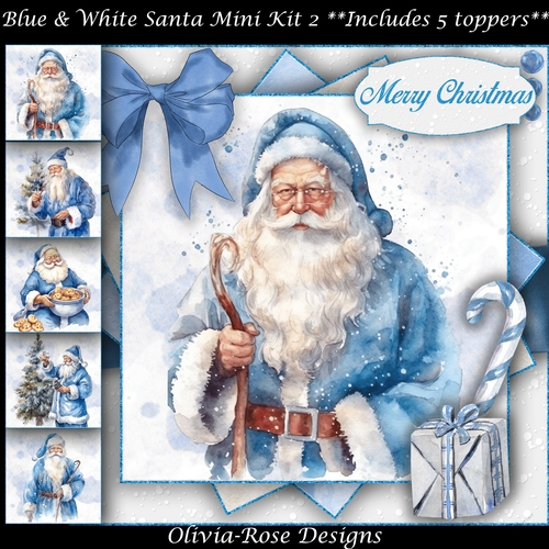 Blue & White Santa Mini Kit 7X7 - CUP1222990_104105 | Craftsuprint