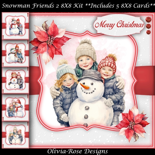 Snowman Friends 2 8X8 Kit - CUP1225958_104105 | Craftsuprint