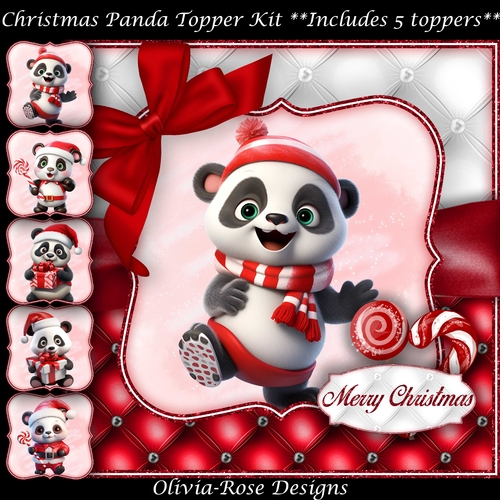 Christmas Panda Topper Kit - CUP1232604_104105 | Craftsuprint
