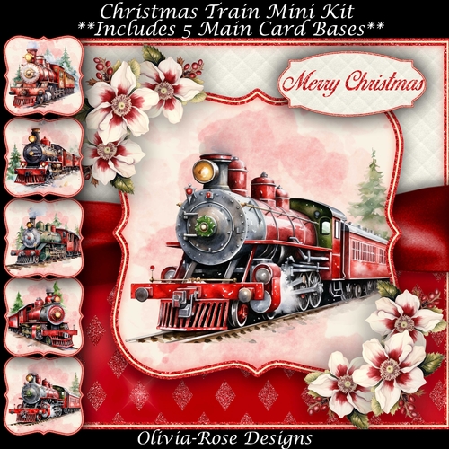Christmas Train Mini Kit 7X7 - CUP1244511_104105 | Craftsuprint