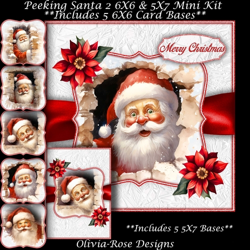 Peeking Santa 2 Mini Kit - CUP1250590_104105 | Craftsuprint