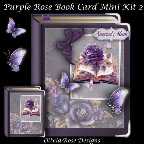 Purple Rose Book Mini Kit 2 - CUP1270515_104105 | Craftsuprint