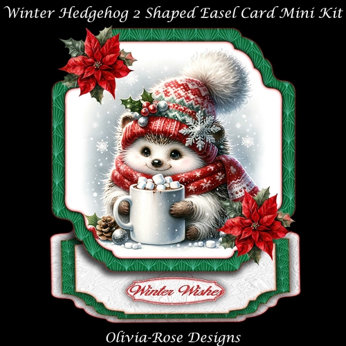 Winter Hedgehog 2 Shaped Easel Card Mini Kit - CUP1289623_104105 ...