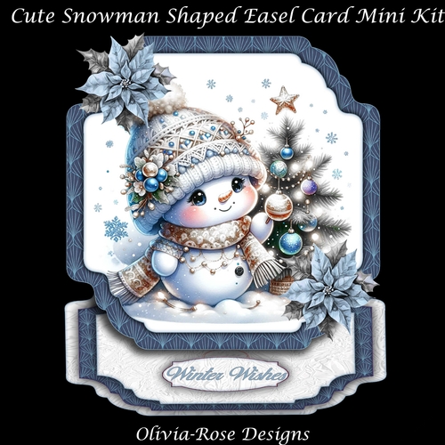 Cute Snowman Shaped Easel Card MIni Kit - CUP1289723_104105 | Craftsuprint