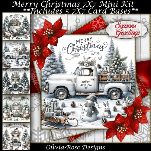 Merry Christmas Mini Kit 7x7 - CUP1305134_104105 | Craftsuprint