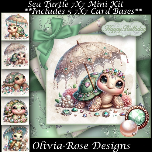 Sea Turtle Mini Kit 7X7 - CUP1309142_104105 | Craftsuprint