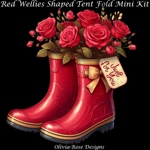 Red Wellies Shaped Tent Fold Mini Kit - CUP1309341_104105 | Craftsuprint