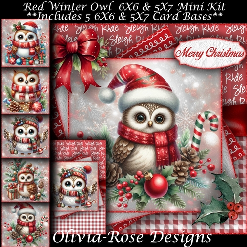 Red Winter Owl Mini Kit - CUP1326632_104105 | Craftsuprint