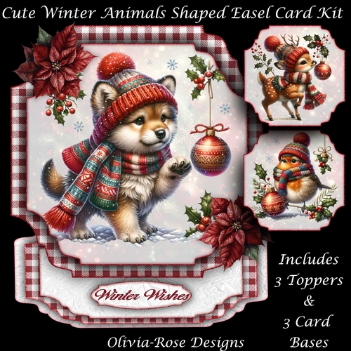 Cute Winter Animals Shaped Easel Card Kit - CUP1343496_104105 ...
