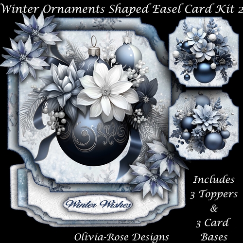 Winter Ornaments Shaped Easel Card Kit 2 - CUP1343567_104105 | Craftsuprint