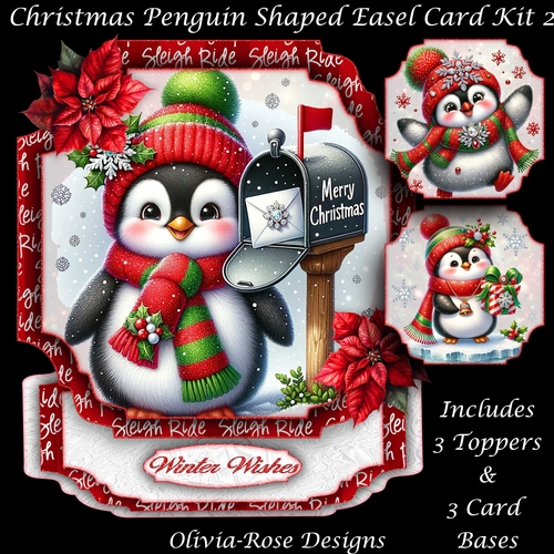 Christmas Penguin Shaped Easel Card Kit 2 - CUP1343993_104105 ...